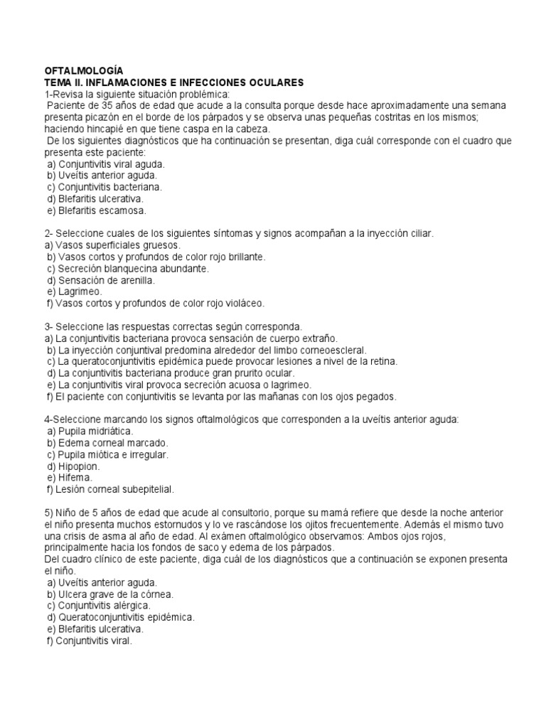 Preguntas y Respuesta de Oftalmologia | PDF | Glaucoma | Ojo humano