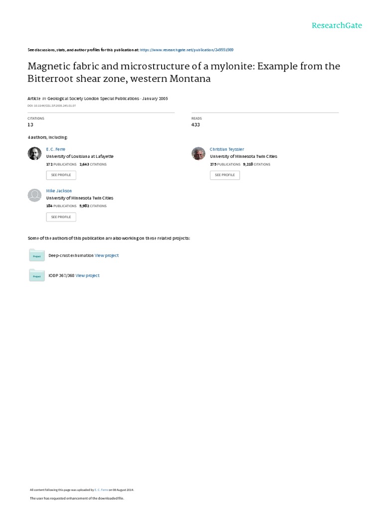 Magnetic Fabric and Microstructure of A Mylonite: Example From The ...