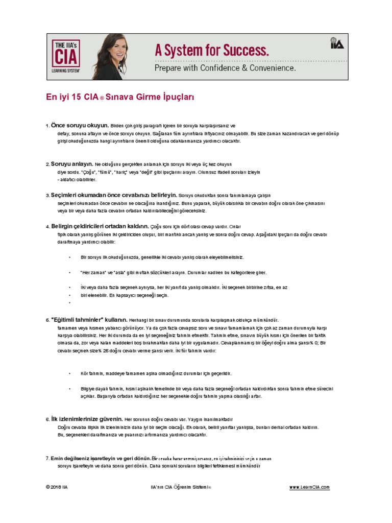 IIA CIA Exam Tips - En.tr | PDF