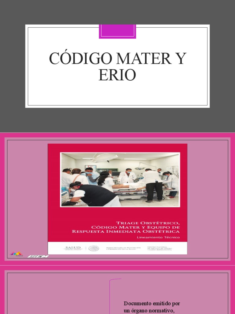 Código Mater y Erio | PDF | Muerte materna | Ciencias de la Salud