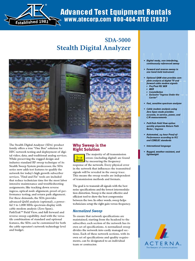 Wavetek SDA 5000 5500 5510 - Datasheet PDF | PDF | Cable Television | Modulation