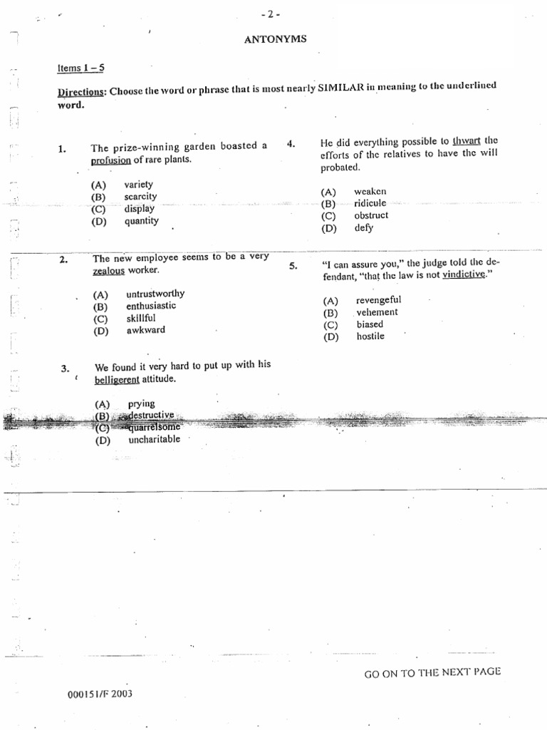 CSEC English A Past Paper 2003 | PDF