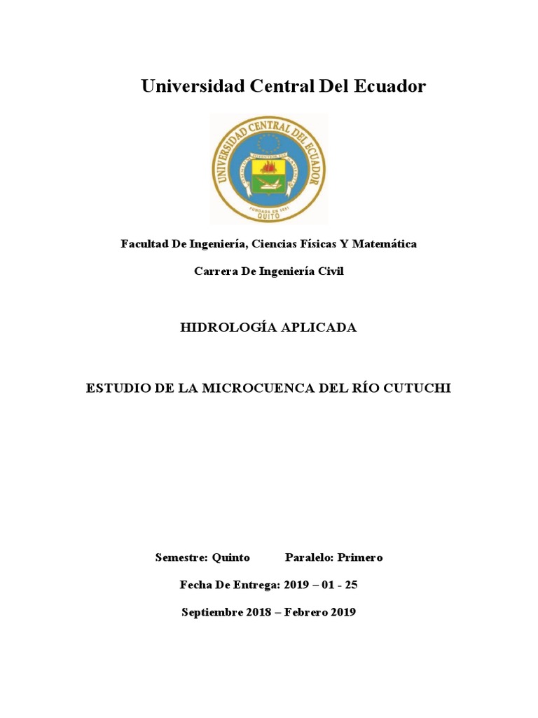 Estudio Hidrológico Río Cutuchi | PDF | Precipitación | Cuenca de drenaje