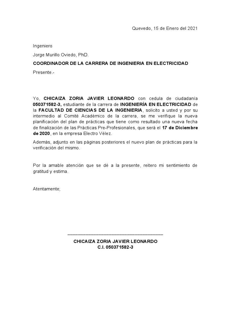 Oficio Reprogramación | PDF