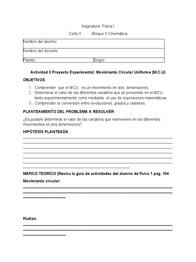 Proyecto Experimental MCU | PDF | Metrología | Mecánica