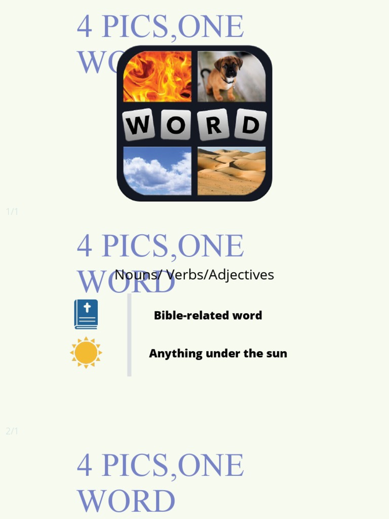 Bible Edition: 4 Pics, 1 Word Game | PDF