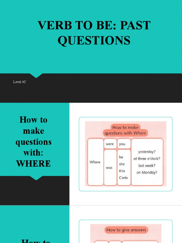Verb To Be Past Questions - Theory | PDF