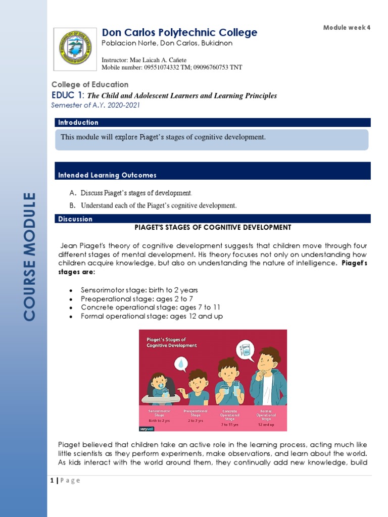 Don Carlos Polytechnic College: Educ 1 | PDF | Cognitive Development ...