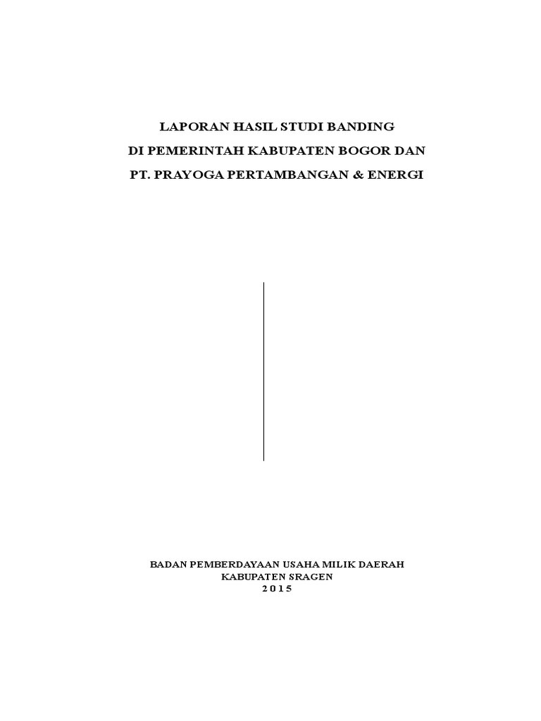 Laporan Kegiatan Studi Banding BUMD | PDF Laporan Kegiatan Studi Banding BUMD | PDF