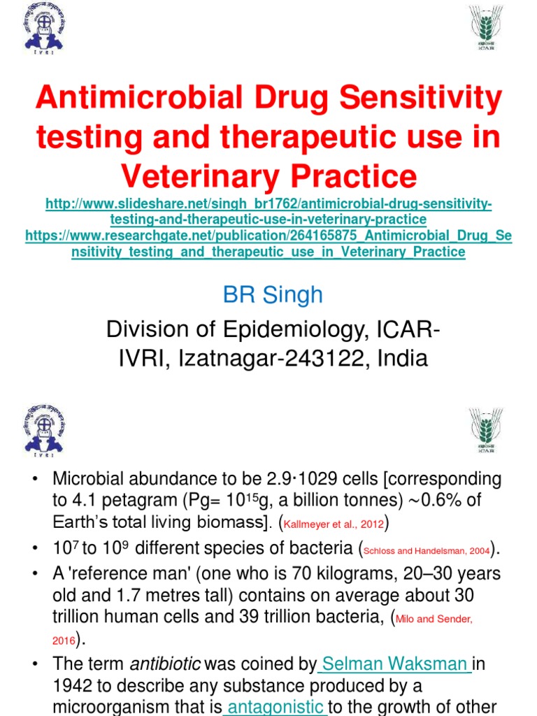 Antimicrobial Drug Sensitivity Testing and Therapeutic Use in ...