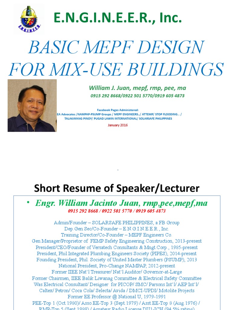E.N.G.I.N.E.E.R., Inc.: Basic Mepf Design For Mix-Use Buildings | PDF ...