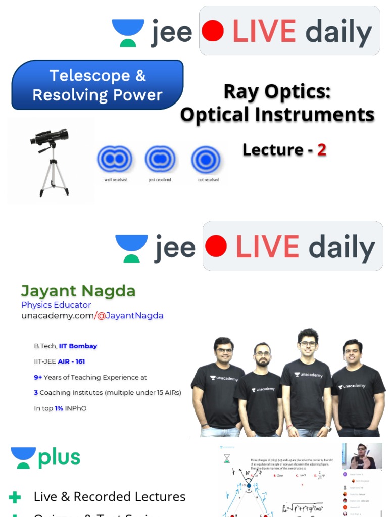 (L2) Ray Optics - Optical Instruments 28th Sep | PDF | Angular Resolution | Scientific Observation