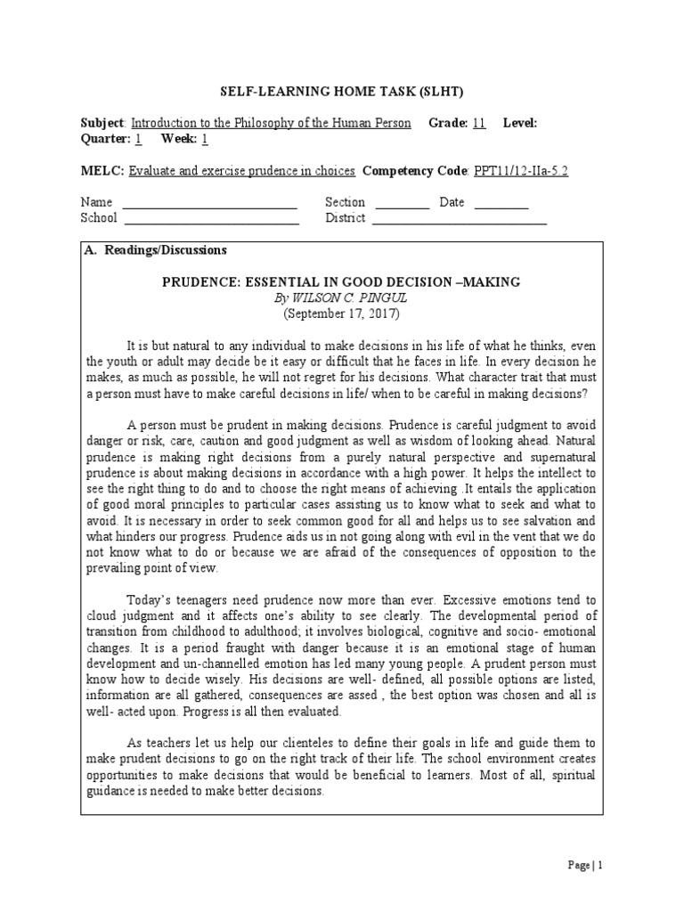 Cultivating Prudence: A Guide to Making Wise Decisions Through Self ...