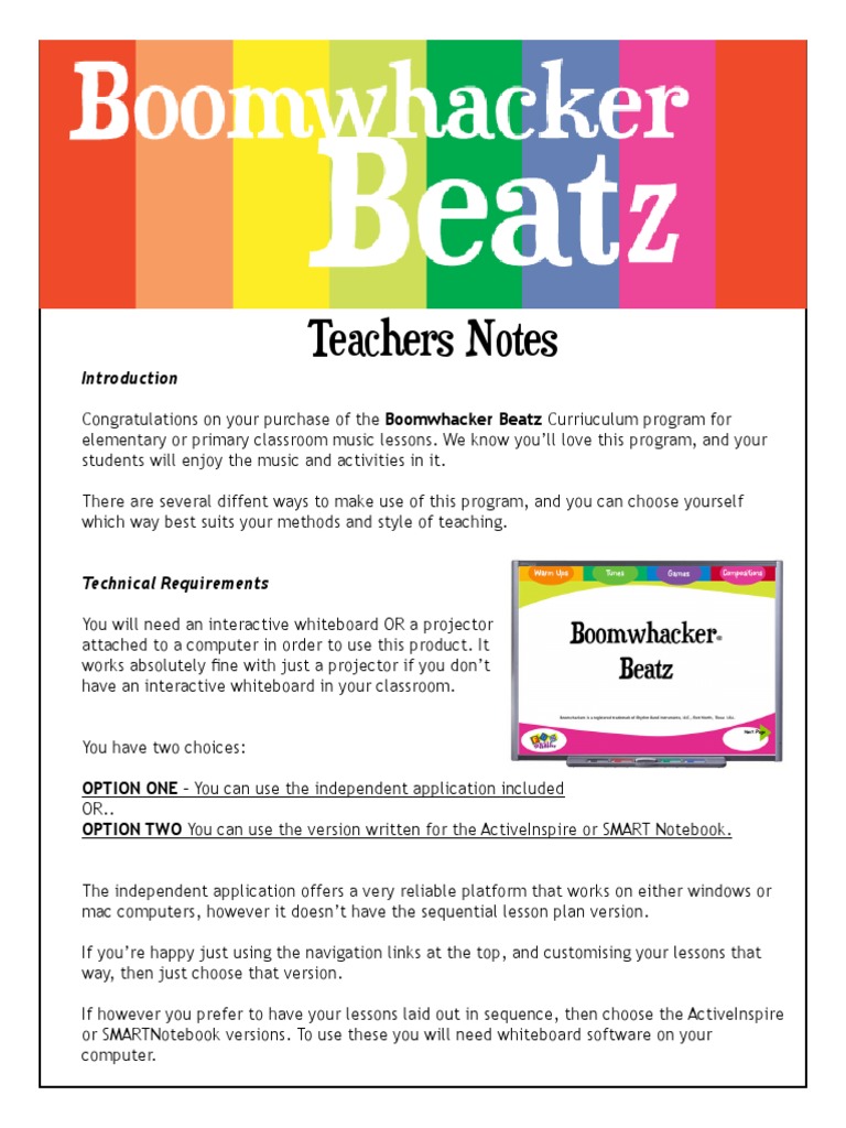 Boomwhacker Beatz Curriculum Guide | PDF | Musical Notation | Rhythm