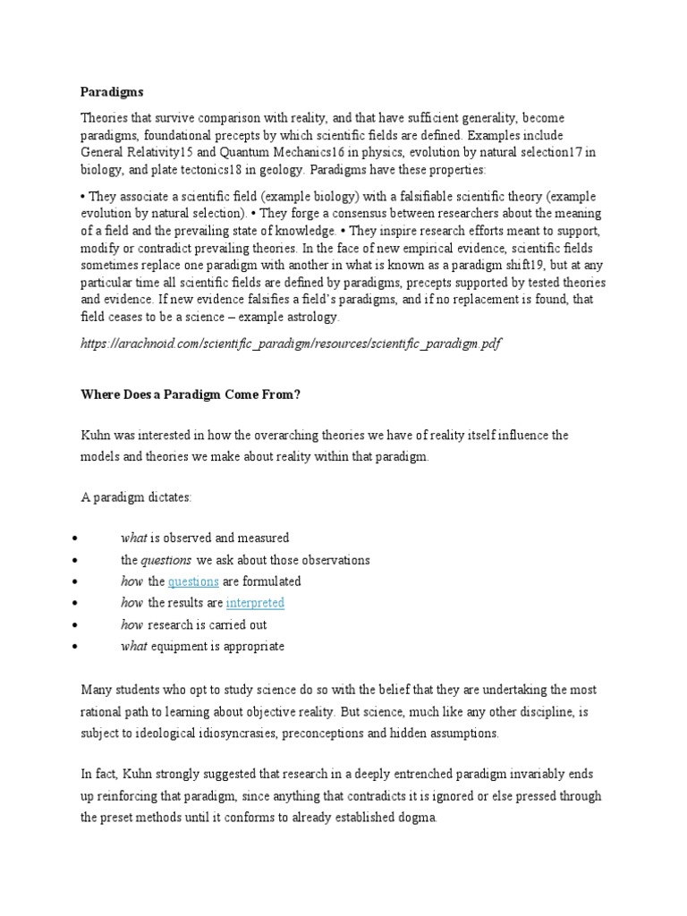 Paradigms: Questions Interpreted | PDF | Paradigm | Science