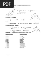 Geometry Formula Sheet 2023 (1) | PDF | Area | Angle