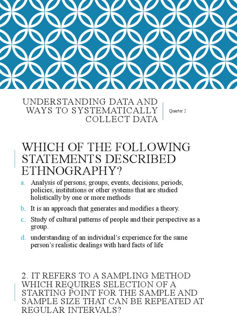 Understanding Data and Ways To Systematically Collect Data: Quarter 2 | Download Free PDF ...