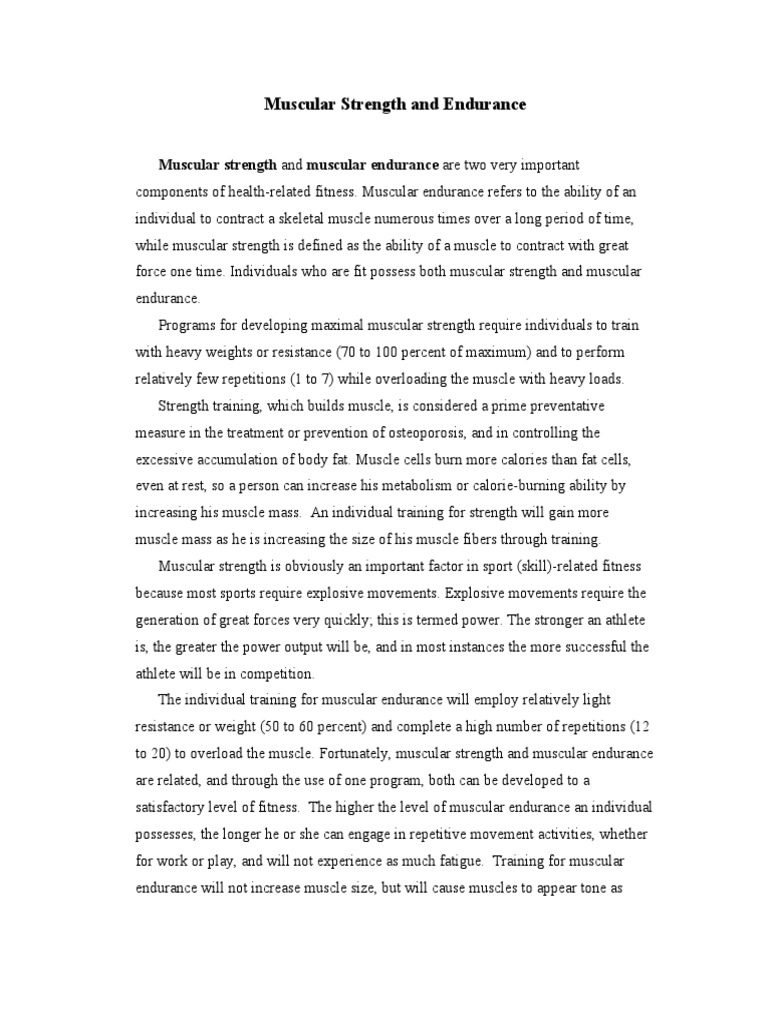 Muscular Strength | PDF | Strength Training | Weight Training