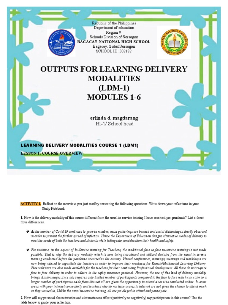 LDM 1 - Outputs | PDF | Teachers | Educational Technology