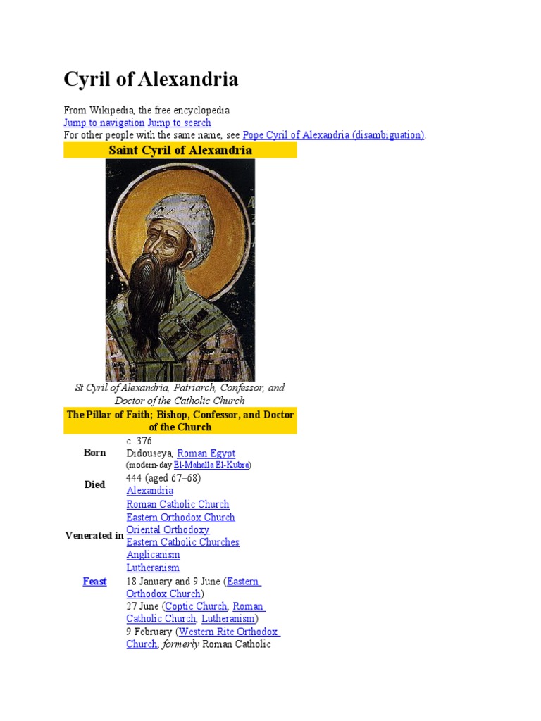 Cyril of Alexandria | Download Free PDF | Eastern Christianity ...