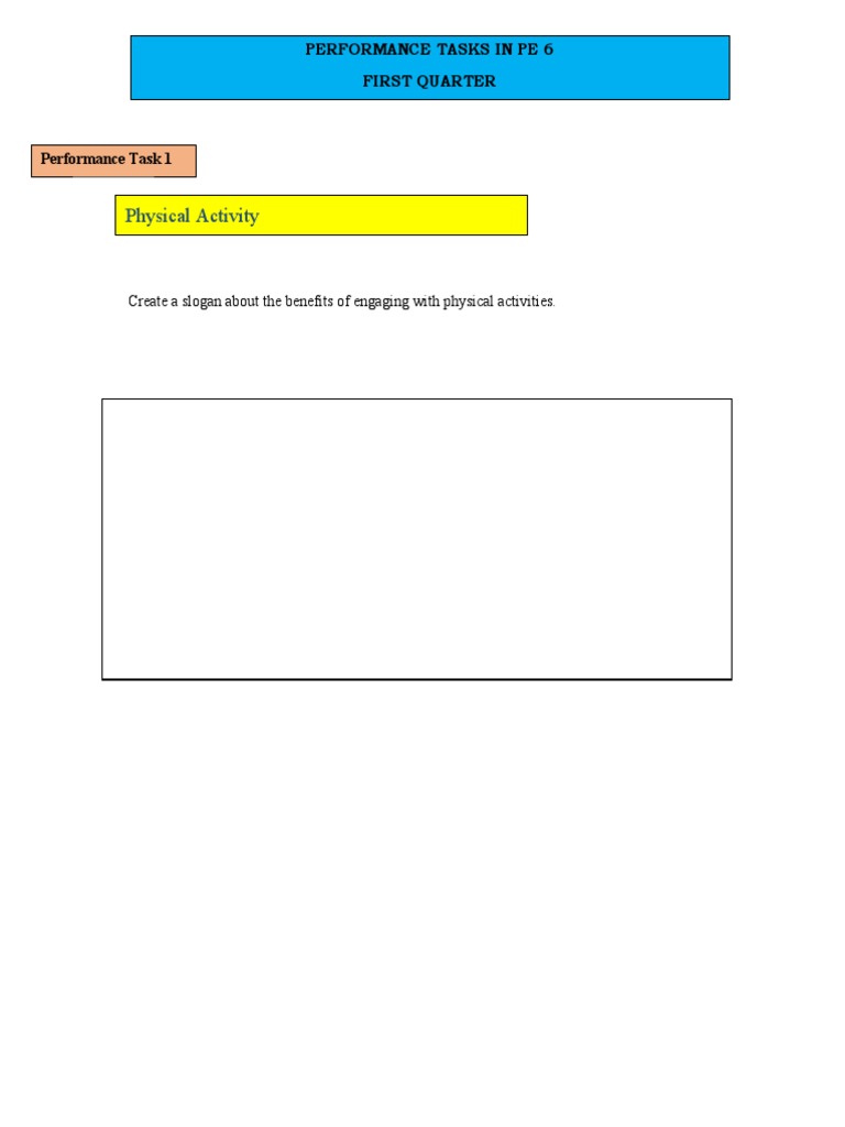Performance Task PE 6 | PDF