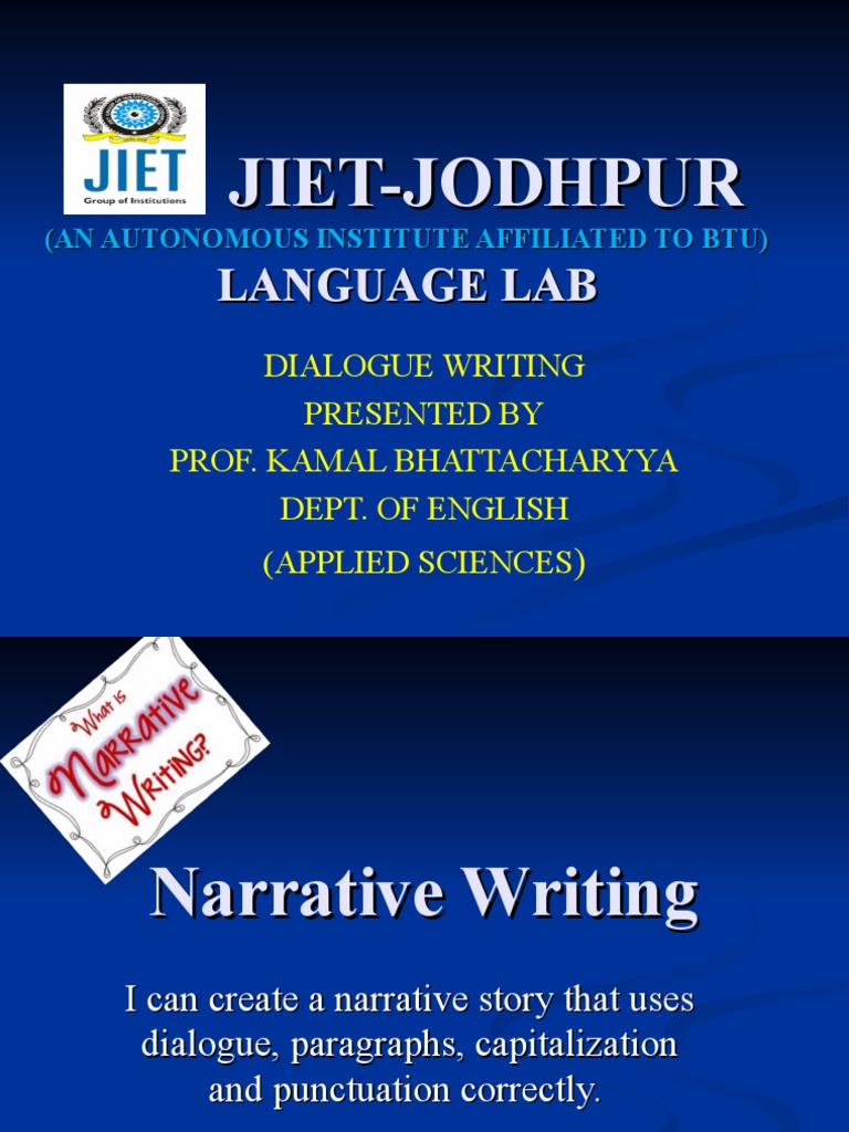Dialogue and Narrative Writing Guide | PDF | Punctuation | Linguistic ...