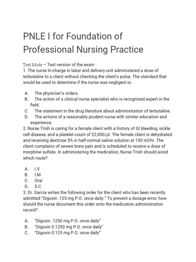 PNLE Nursing | PDF | Intravenous Therapy | Vein