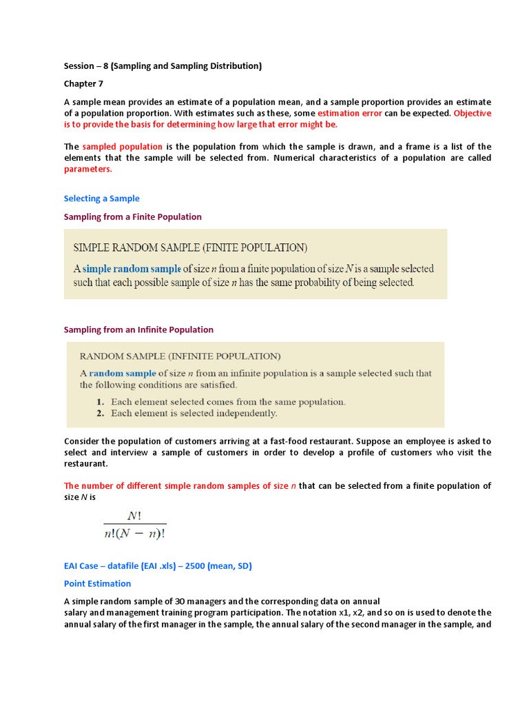 Sampling & Distribution Essentials | PDF | Standard Error | Normal Distribution