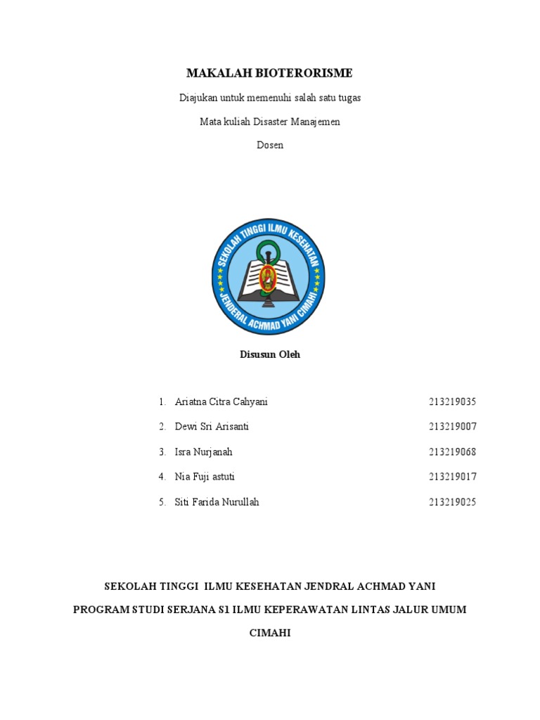 Bioterorisme: Mengupas Tuntas Mekanisme dan Mitigasi Bioterorisme | PDF