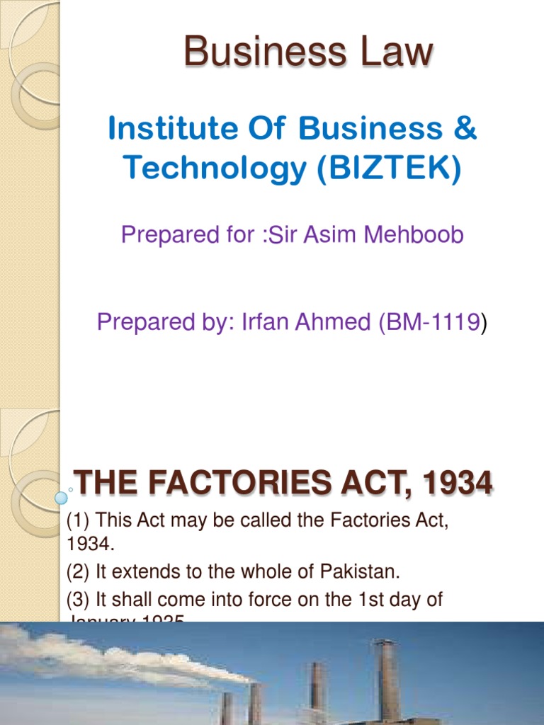 Definition The Factories Act, 1934 | PDF | Factory | Economies