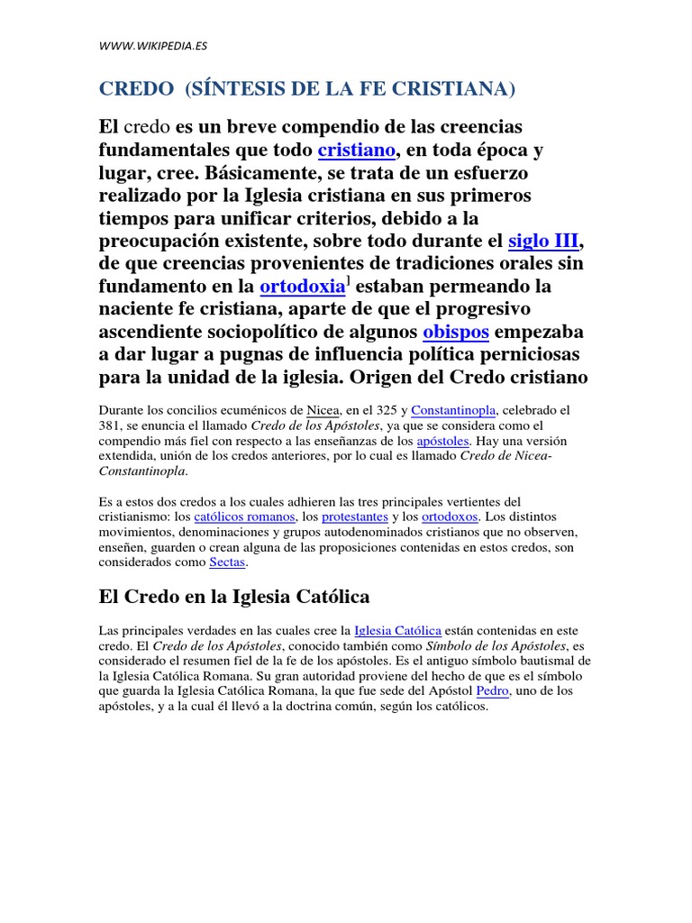 Credo Apostolico y Niceno-Constantinopolitano | PDF | Credo | Jesús