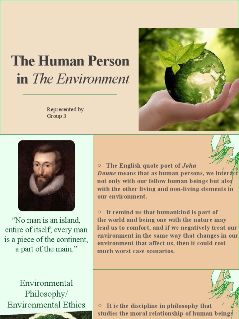 The Human Person in The Environment: Represented by Group 3 | PDF ...