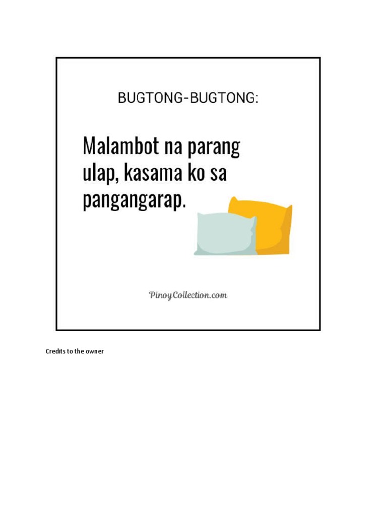 Bugtong - Unan | PDF