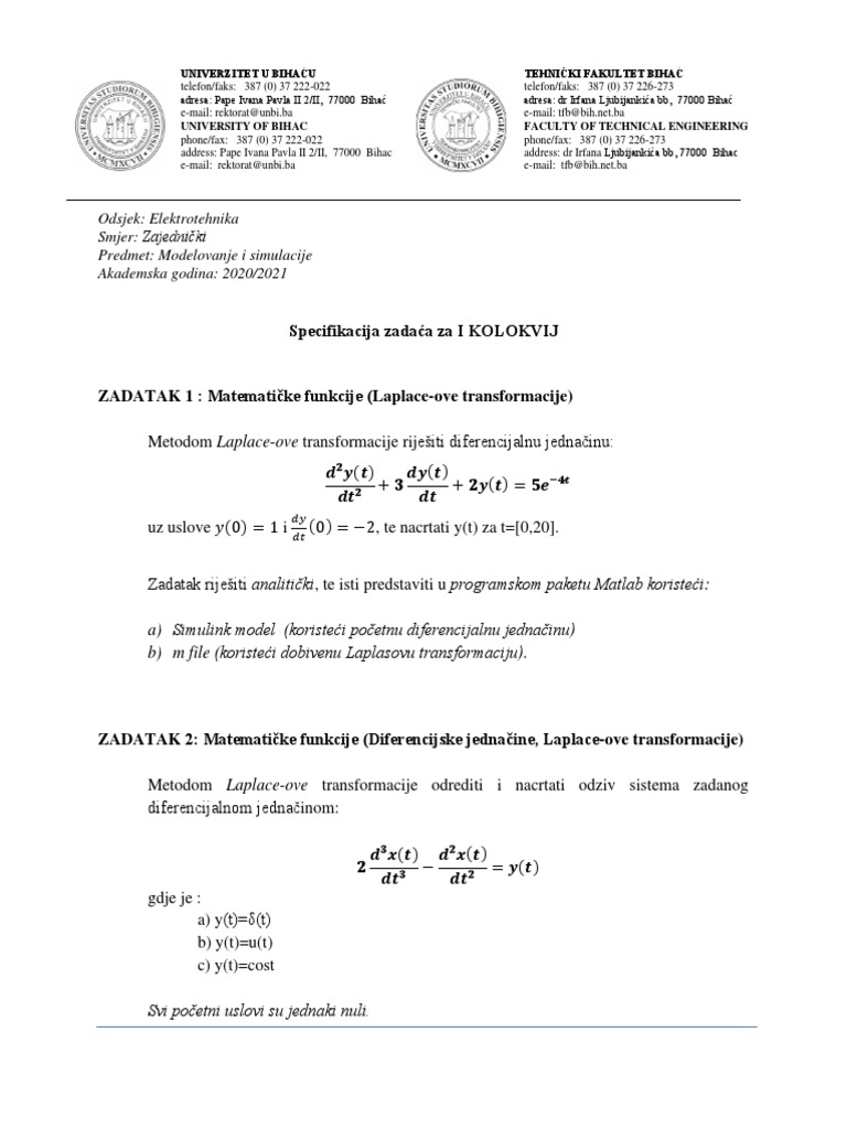 Zadaca (I KOLOKVIJ) 2020 2021 | PDF