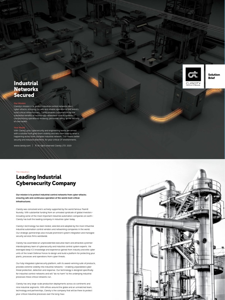 Claroty Solution Brief 2019 | PDF | Computer Security | Security