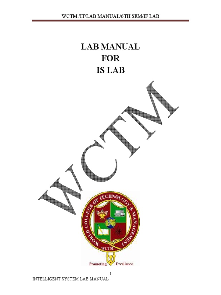 Lab Manual FOR Is Lab: WCTM /It/Lab Manual/6Th Sem/If Lab | PDF ...