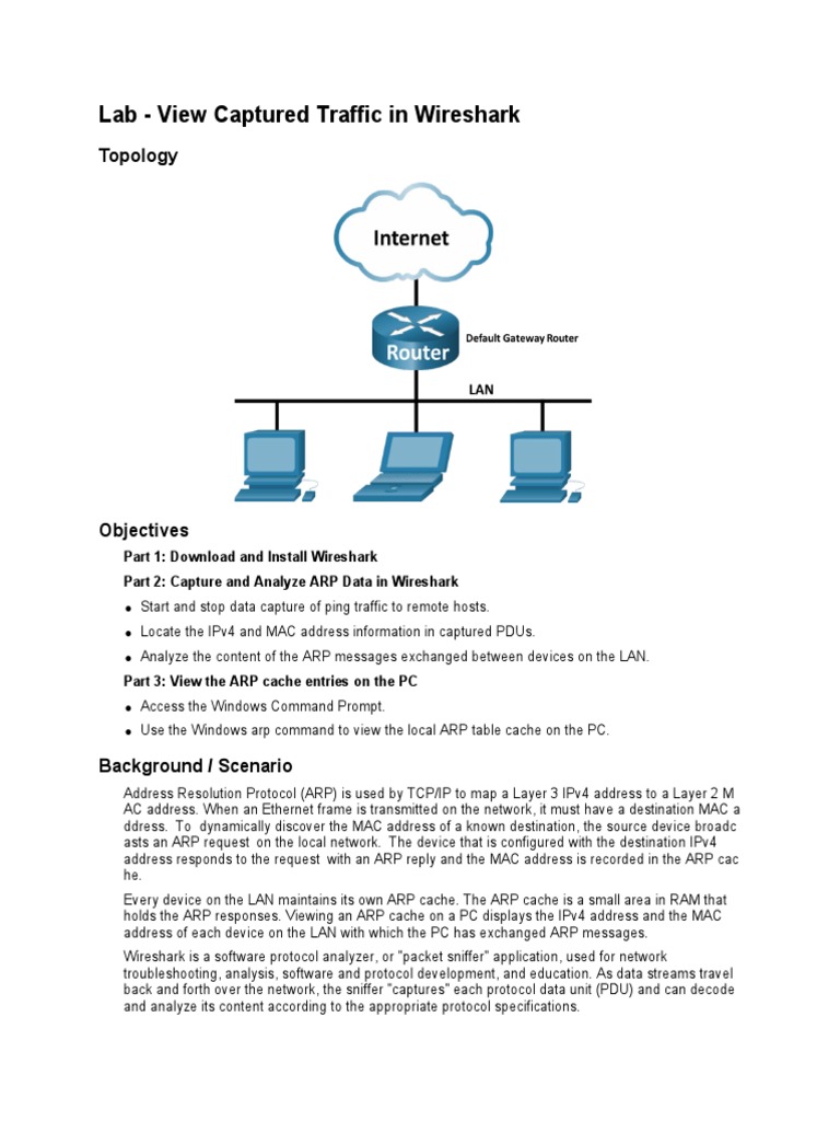 Lab - View Captured Traffic in Wireshark: Topology | PDF | Internet ...