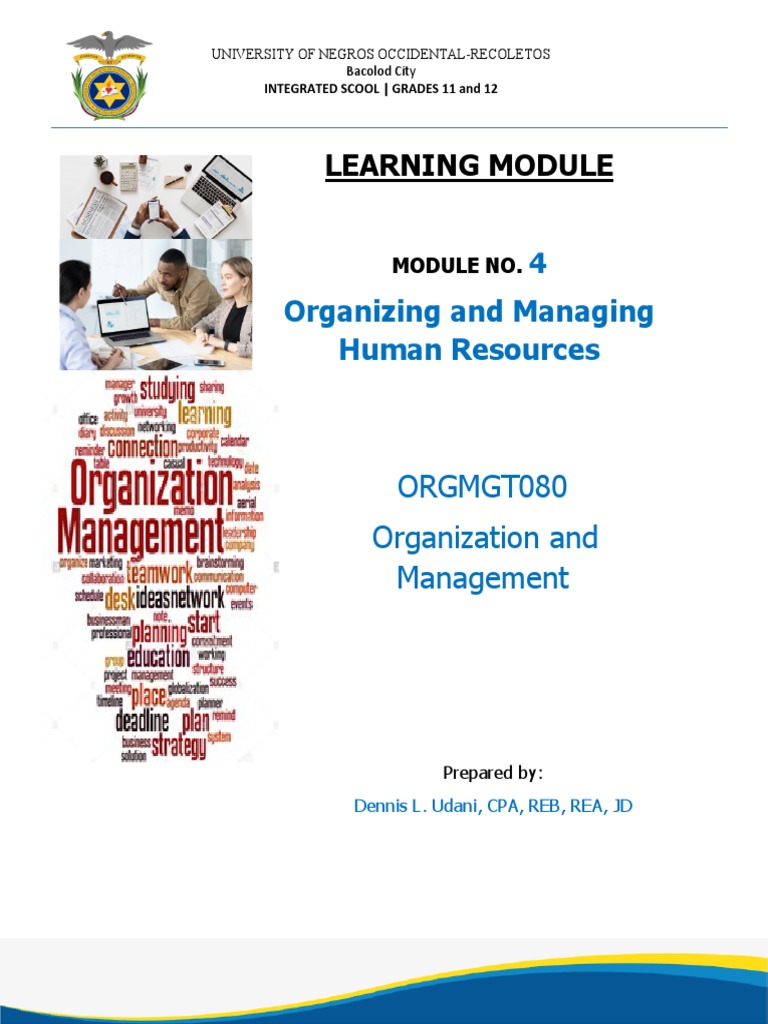 Module 4 - Organizing and Managing Human Resources PDF | PDF | Human ...