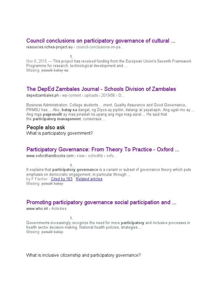 Council Conclusions On Participatory Governance of Cultural .. | PDF ...