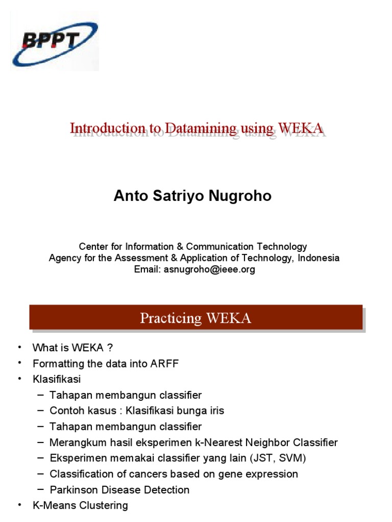 04 Cara Pemakaian Weka | PDF | Statistical Classification | Support Vector Machine