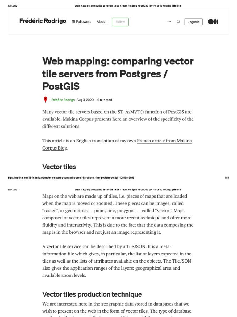 Web Mapping Comparing Vector Tile Servers From Postgres Postgis By Frédéric Rodrigo