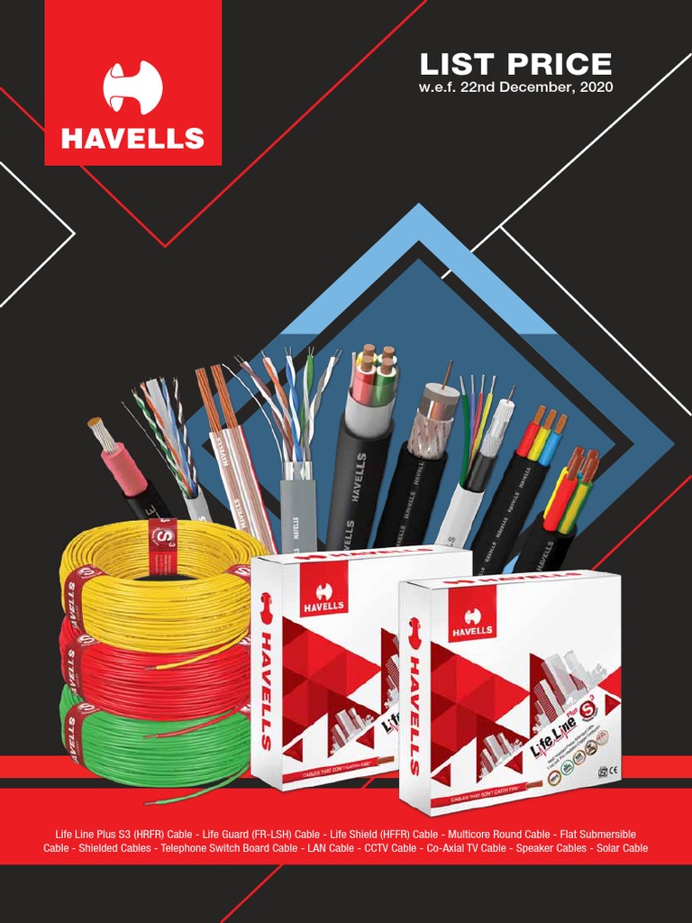 Havells ConsumerCables | PDF | Coaxial Cable | Electrical Wiring