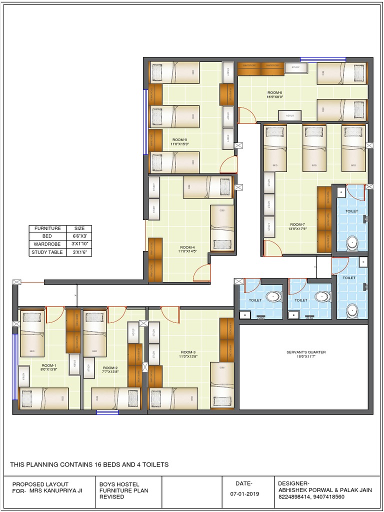 Ground Floor Boys Hostel Layout | PDF