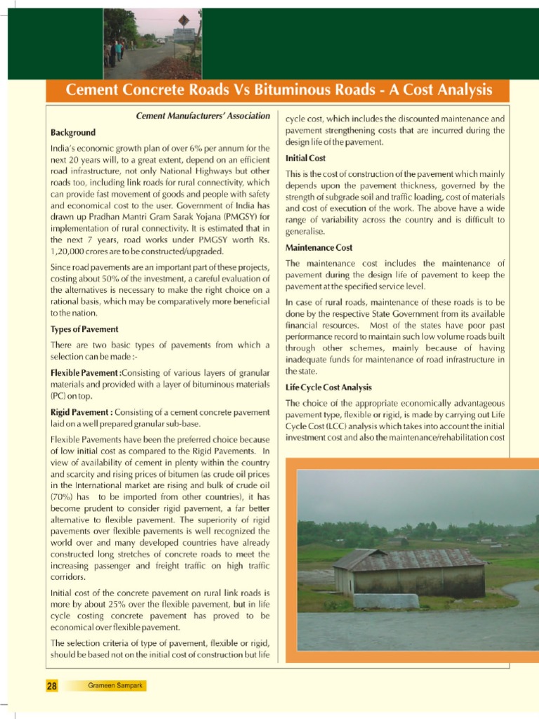 Concrete Roads Vs Asphalt Road Cost Analysis | PDF