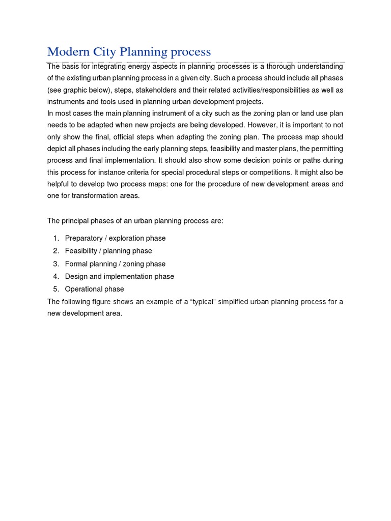 Modern City Planning Process | PDF