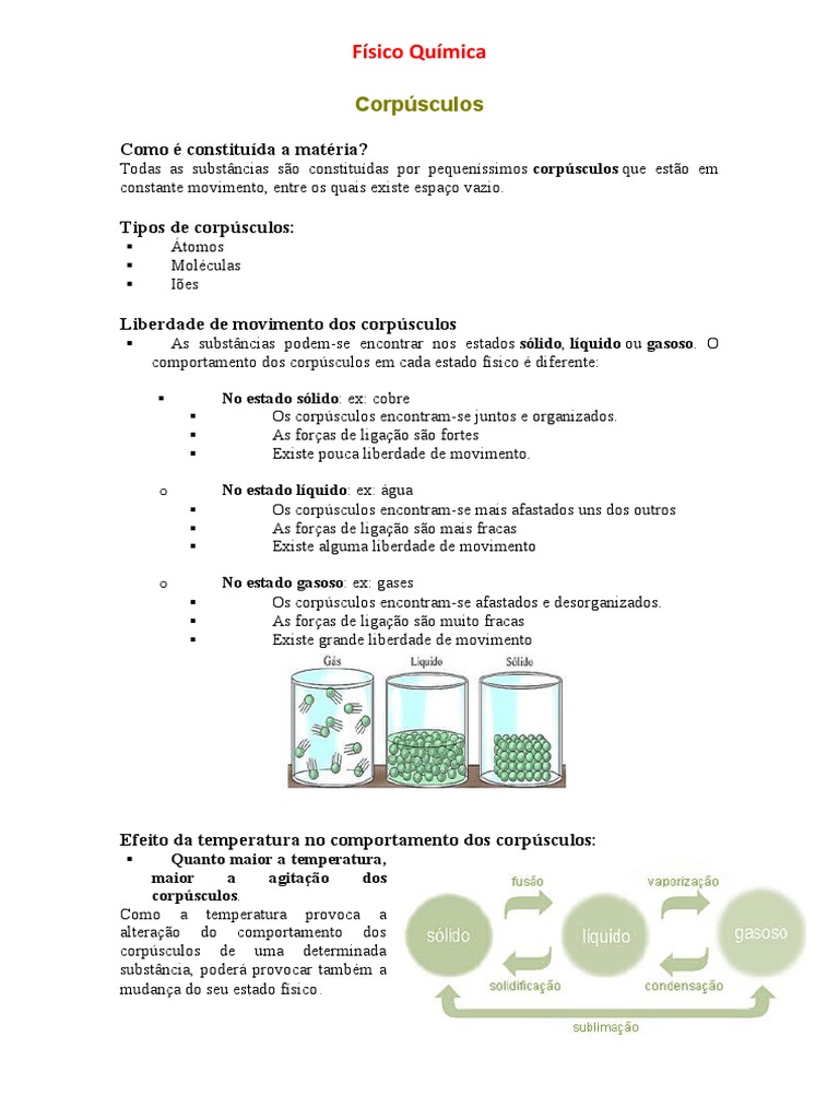 Corpúsculos | PDF | Átomos | Gases