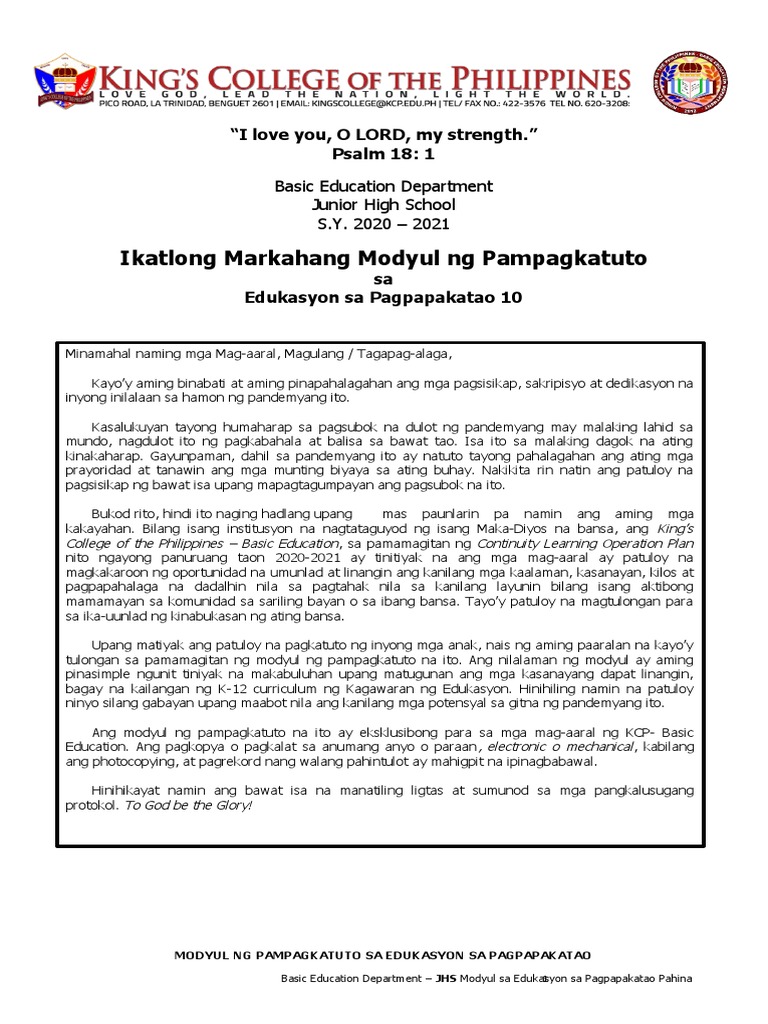 3RD Quarter Esp 10 M | PDF