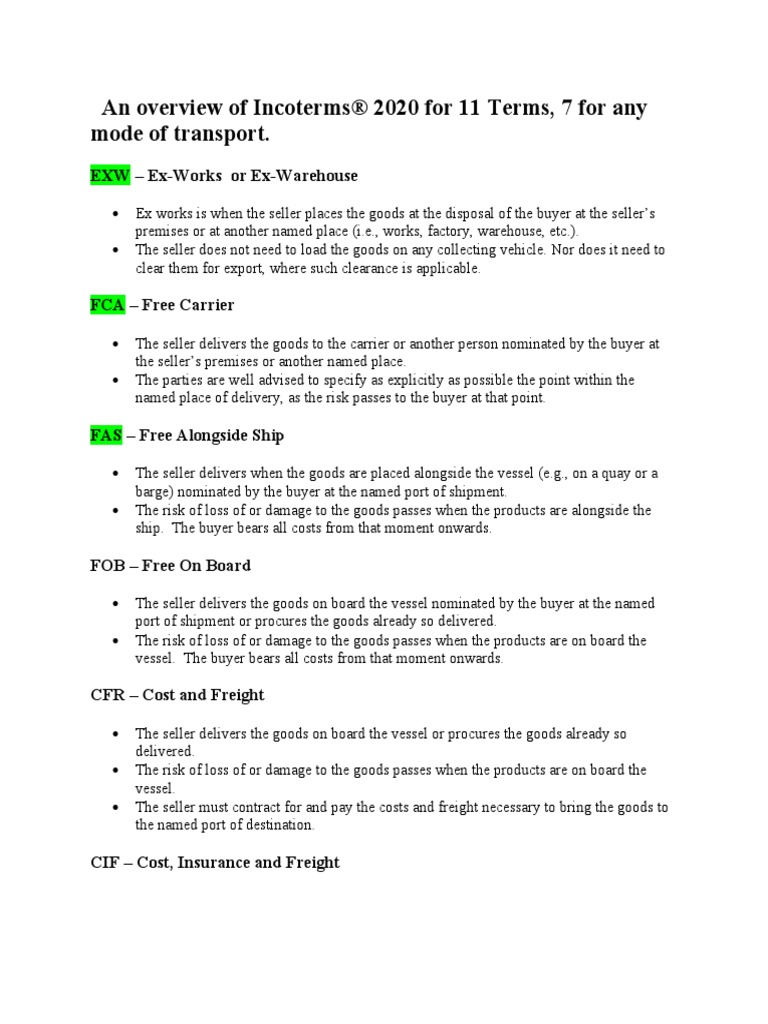 Incoterms® 2020 Explained: Key Updates | PDF | Service Industries ...