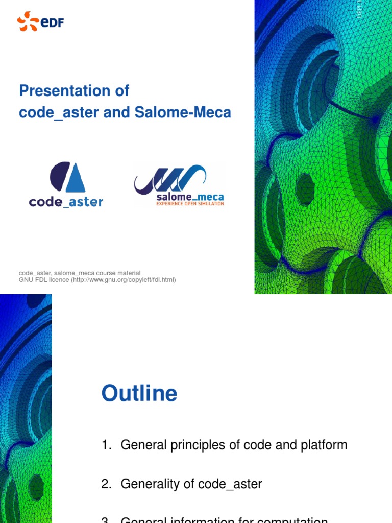 01-Presentation of Code Aster and Salome Meca | PDF | Mechanical ...