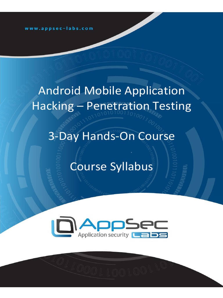 Android Mobile Application Hacking 3 Day Hands On Syllabus | PDF ...